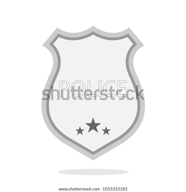 Gray Police Token Flat Style Stock Vector (Royalty Free) 1033333183 ...