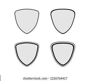 Gray Shield Set Emblem Signs Isolated Stock Vector (Royalty Free ...