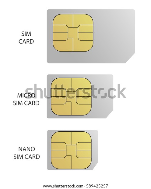 Gray Sim Card Isolated On White Stock Vector (Royalty Free) 589425257
