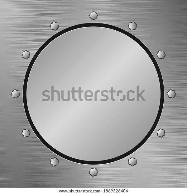 Gray Textured Metal Board Round Frame Stock Vector (Royalty Free ...