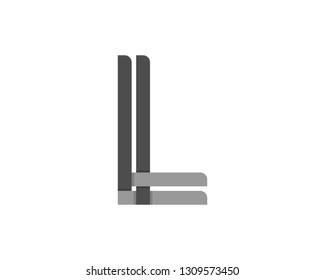 Gray Typography Alphabet L Logo Icon Stock Vector (Royalty Free ...