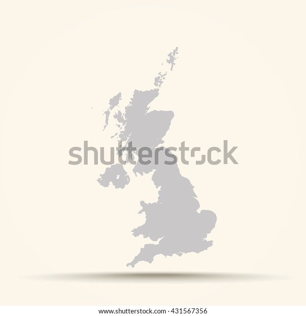 Gray United Kingdom Map Illustration Stock Vector (Royalty Free ...