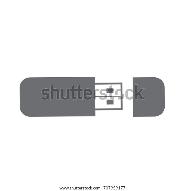 Gray Usb Flash Drive Icon Cover Stock Vector (Royalty Free) 707959177 ...