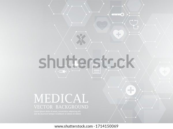 Gray Vector Medical Wallpaperabstract Hexagon Shape Stock Vector ...