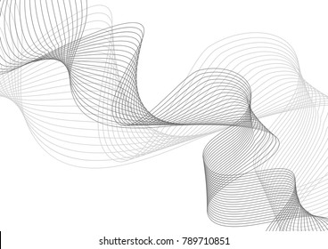 Gray Wavy Lines On White Isolated Stock Vector (Royalty Free) 789710851 ...