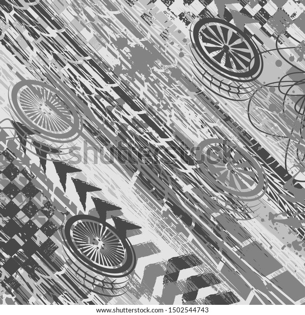 Grayscale Background Grunge Tire Tracks Ink Stock Vector (Royalty Free ...