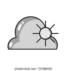 Grayscale Cloud Sun Natural Weather Sky Stock Vector (Royalty Free ...