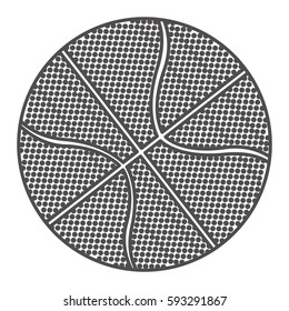 Grayscale Contour Basketball Ball Vector Illustration Stock Vector ...