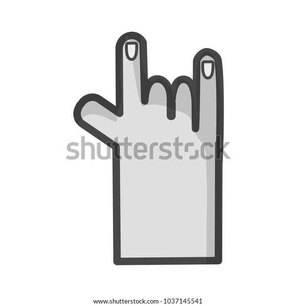 Grayscale Hand Finger Sign Nails Design Stock Vector (Royalty Free ...