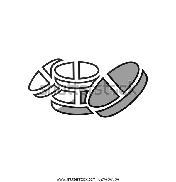 Grayscale Silhouette Symbol Pills Vector Illustration Stock Vector ...