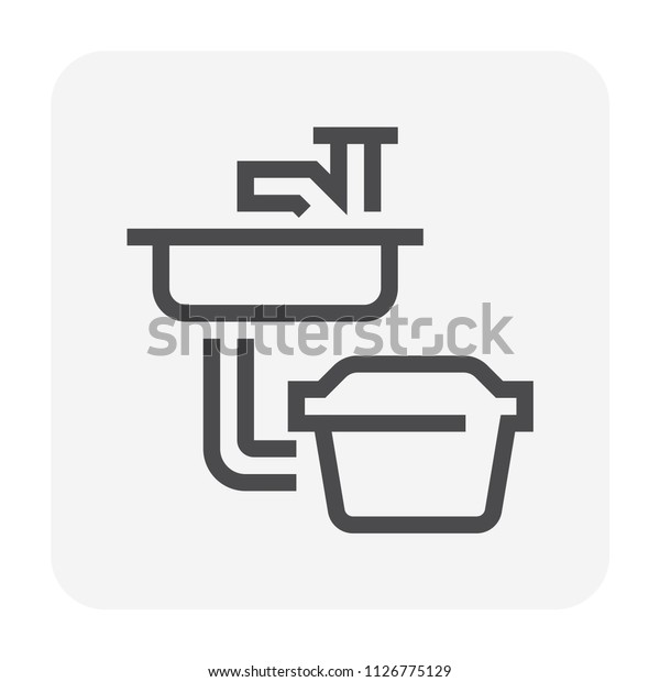 Grease trap or grease interceptor or grease recovery icon, That is a ...