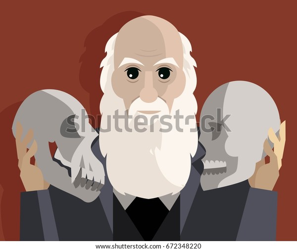 Great Biologist Two Skulls Thinking About Stock Vector (Royalty Free ...