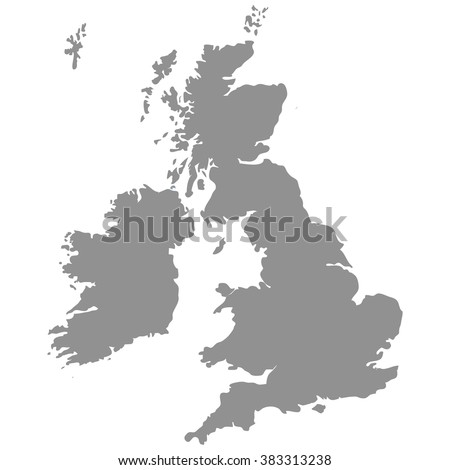 Great Britain Map Gray On White Stock Vector (Royalty Free) 383313238 ...