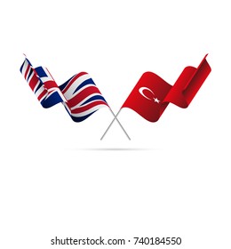 Great Britain Qatar Flags Crossed Flags: vector de stock (libre de ...