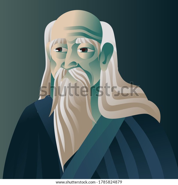 Great Chinese Old Wise Philosopher Thinker Stock Vector (Royalty Free ...