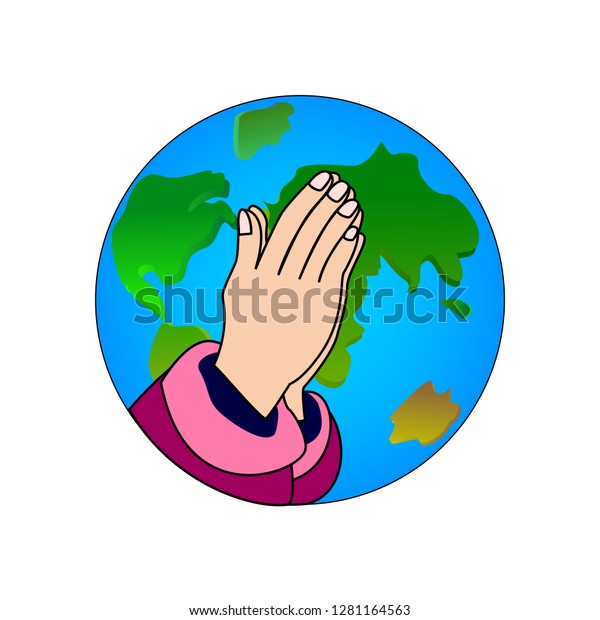 Great Design Concept Prayer Planet Earth: vector de stock (libre de ...