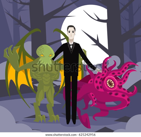 Great Horror Writer Monster Creatures Dark Stock Vector (Royalty Free ...