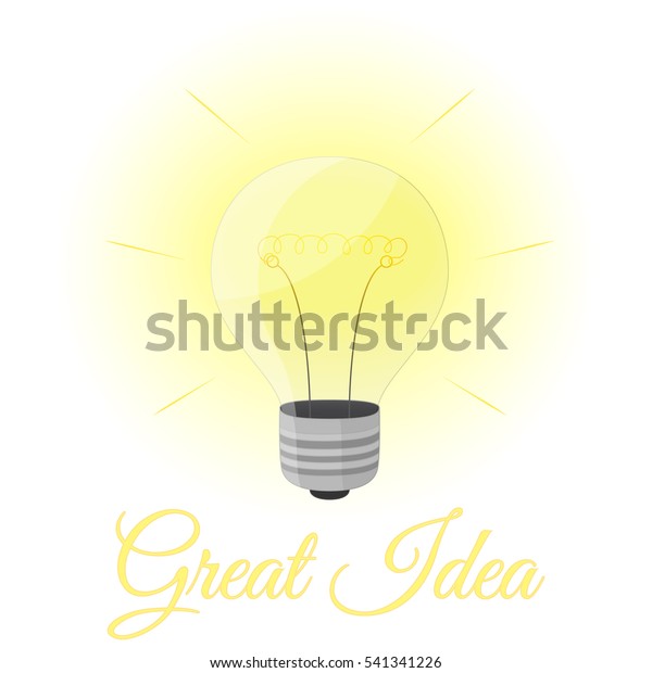 Great Idea Light Bulb Cartoon Style: vector de stock (libre de regalías ...