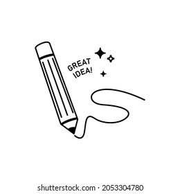 Great Idea Line Art Design Vector Stock Vector (Royalty Free ...