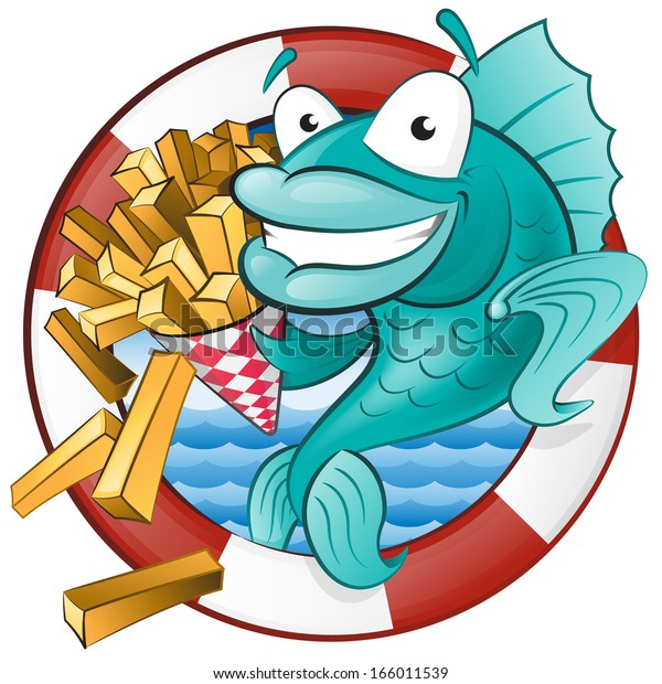 Great Illustration Cute Cartoon Cod Fish Stock Vector (Royalty Free ...