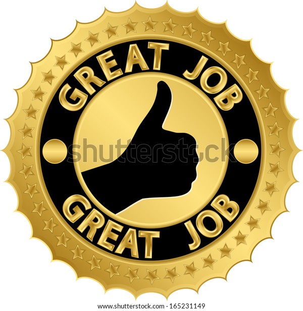 Great Job Golden Label Vector Illustration Stock Vector (Royalty Free ...