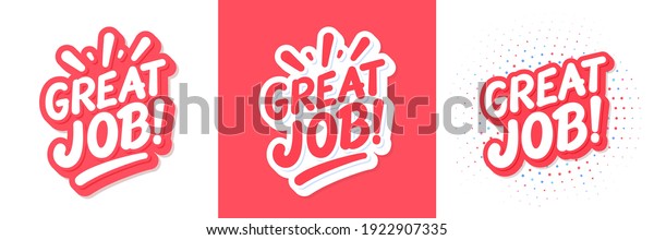 Great Job Vector Lettering Banners Set Stock Vector (Royalty Free ...