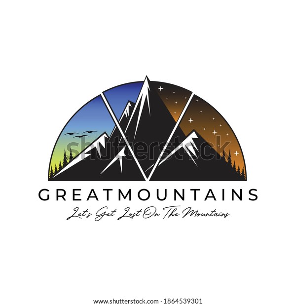 Great Mountain Logo Vector Illustration Design Stock Vector (Royalty ...