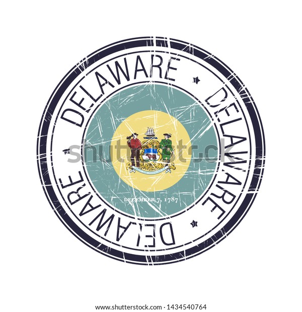 Great State Delaware Postal Rubber Stamp Stock Vector (Royalty Free ...