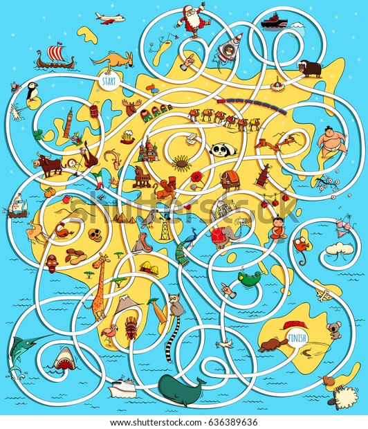Great Travel Maze Game Task Kangaroo Stock Vector (Royalty Free ...