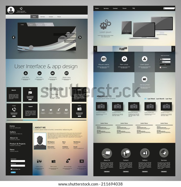 Great Website Elements Pack 1 Stock Vector (Royalty Free) 211694038 ...