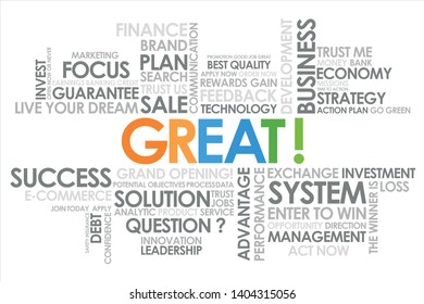 Great Word Cloud White Background Stock Vector (Royalty Free ...