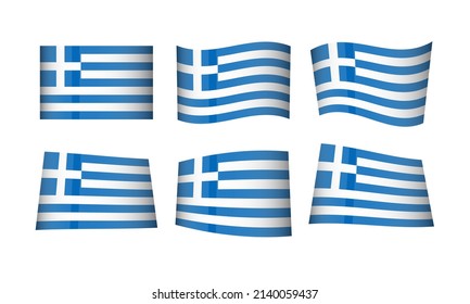 Greece Flag Set Greek Flags National Stock Vector (Royalty Free ...