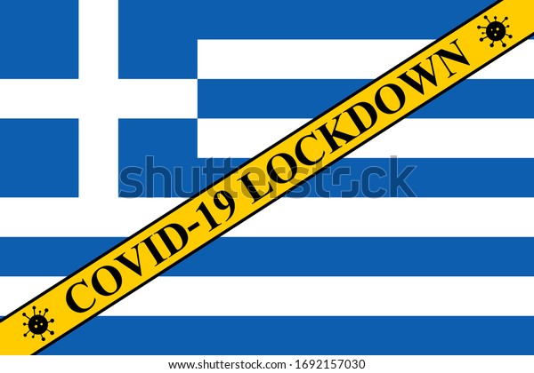 Greece Lockdown Preventing Coronavirus Spread Outbreak Stock Vector ...