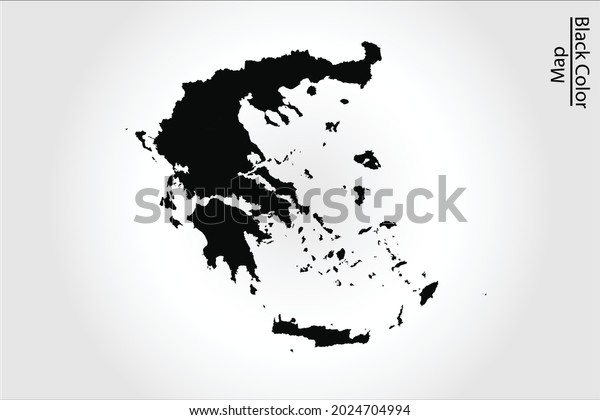 Greece Map Black Color On Backgound Stock Vector (Royalty Free ...