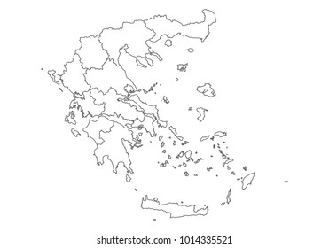 Greece Map Country Borders Thin Black: เวกเตอร์สต็อก (ปลอดค่าลิขสิทธิ์ ...
