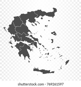 Greece Map Isolated On Transparent Background Stock Vector (Royalty ...