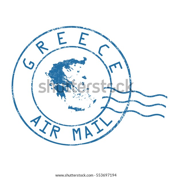 Greece Post Office Air Mail Grunge Stock Vector (Royalty Free ...