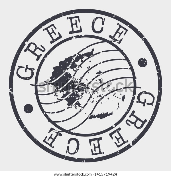 Greece Stamp Postal Map Silhouette Seal Stock Vector (Royalty Free ...