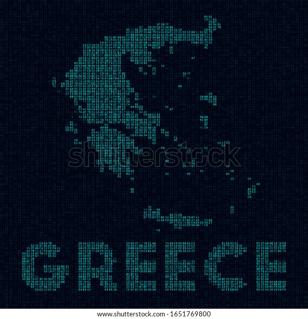 Greece Tech Map Country Symbol Digital Stock Vector (Royalty Free ...
