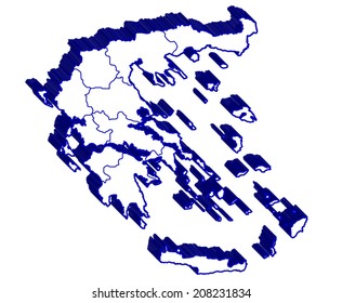 Greece Vector Map Stock Vector (Royalty Free) 208231834 | Shutterstock