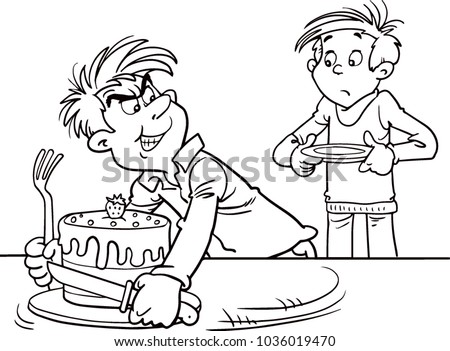 Greedy Cartoon Boy Not Wanting Share Stock Vector (Royalty Free ...