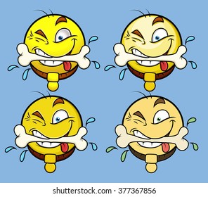 Greedy Dog Smiley Set Stock Vector (Royalty Free) 377367856 | Shutterstock