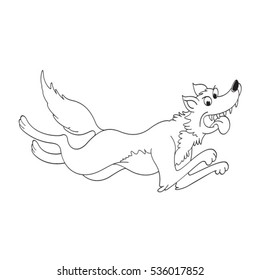 Greedy Fox Running Fast Black Outlinevector 库存矢量图（免版税）536017852 ...