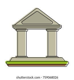 Greek Building Symbol Icon Vector Illustration Stock Vector (Royalty ...