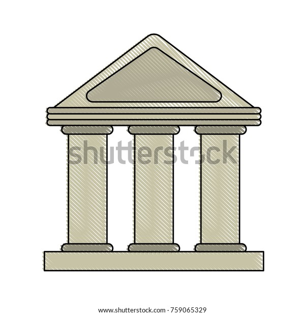 Greek Building Symbol Icon Vector Illustration Stock Vector (Royalty ...