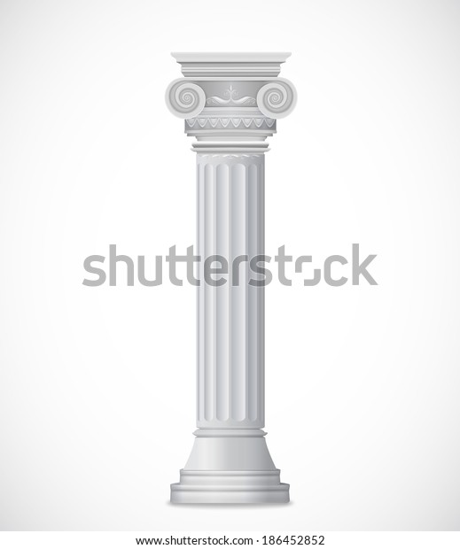 Greek Column Isolated On White Background Stock Vector (Royalty Free ...