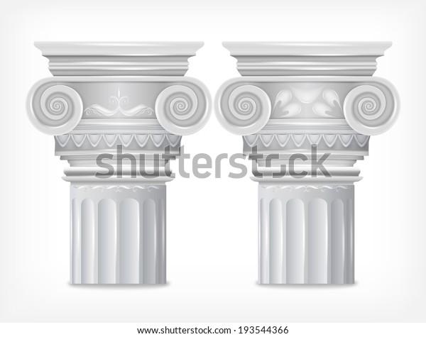 Greek Columns Isolated On White Background Stock Vector (Royalty Free ...