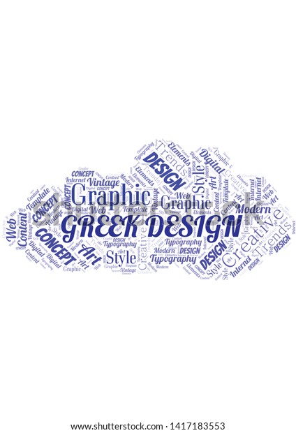 Greek Design Word Cloud Wordcloud Made Stock Vector (Royalty Free ...