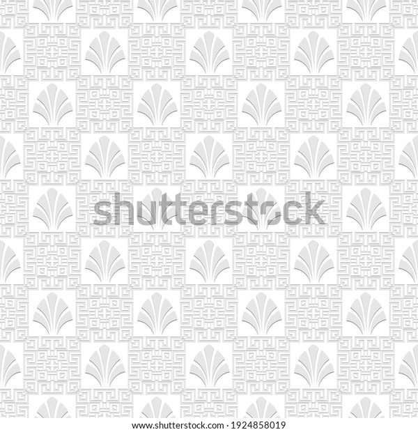 Patrón floral griego sin soldadura. Fondo blanco vectorial. Clave ...