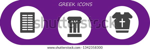 Greek Icon Set 3 Filled Greek Stock Vector (Royalty Free) 1342358300 ...